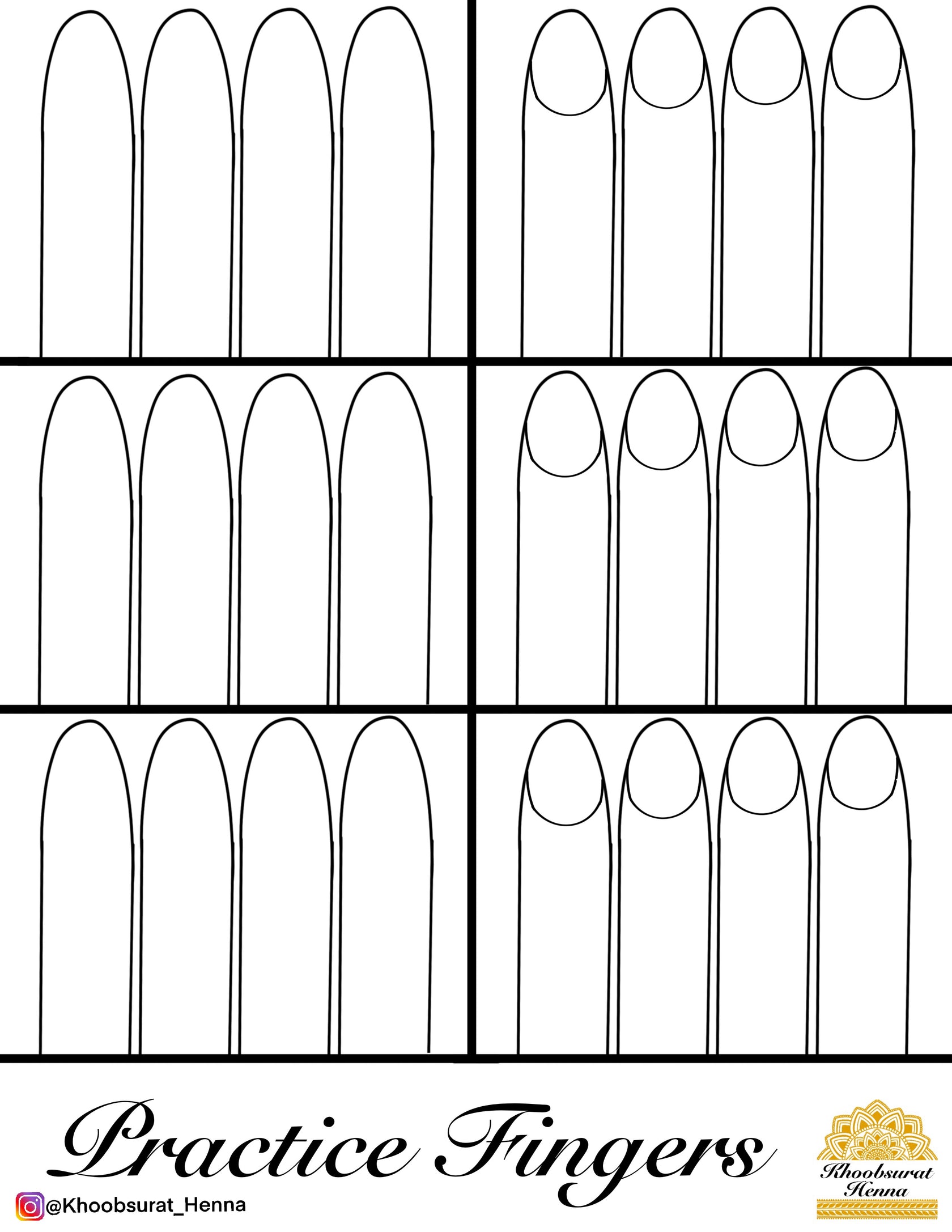 Henna Practice Sheets PDF File (Digital Download Only) 10 Styles to ch ...